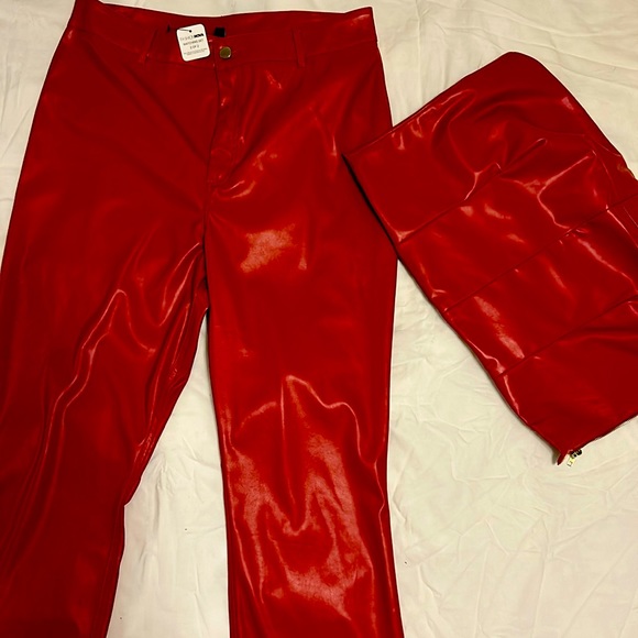 Fashion Nova | Pants & Jumpsuits | Sexy Red Faux Leather 2 Piece Set ...